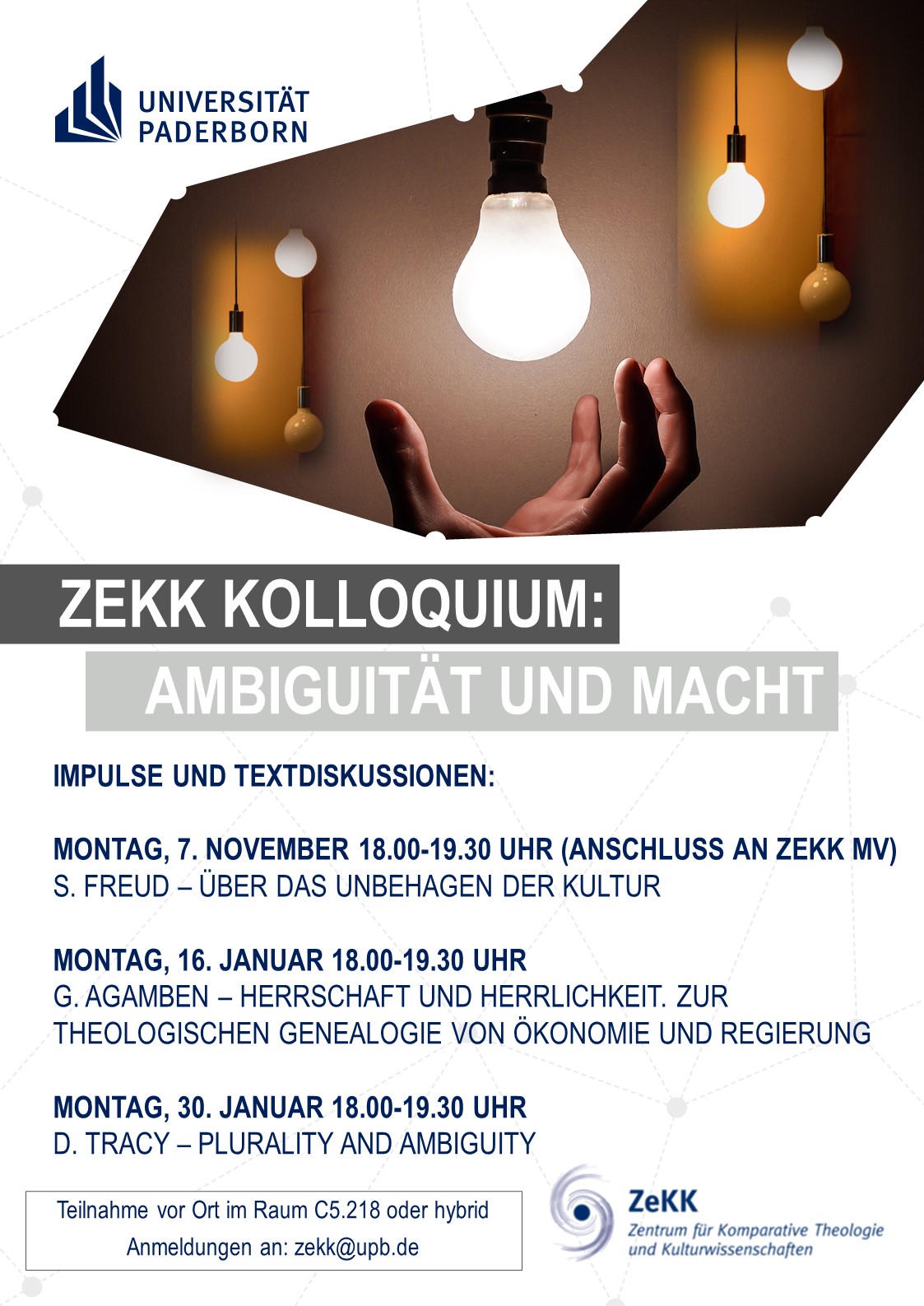 ZeKK - Veranstaltungsarchiv - ZeKK Kolloquium: Ambiguität und Macht